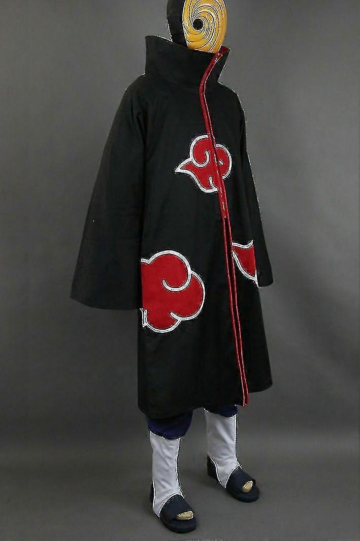 Naruto Akatsuki Tobi Uchiha Obito Robe Cloak Coat + Resin Mask Cosplay ...