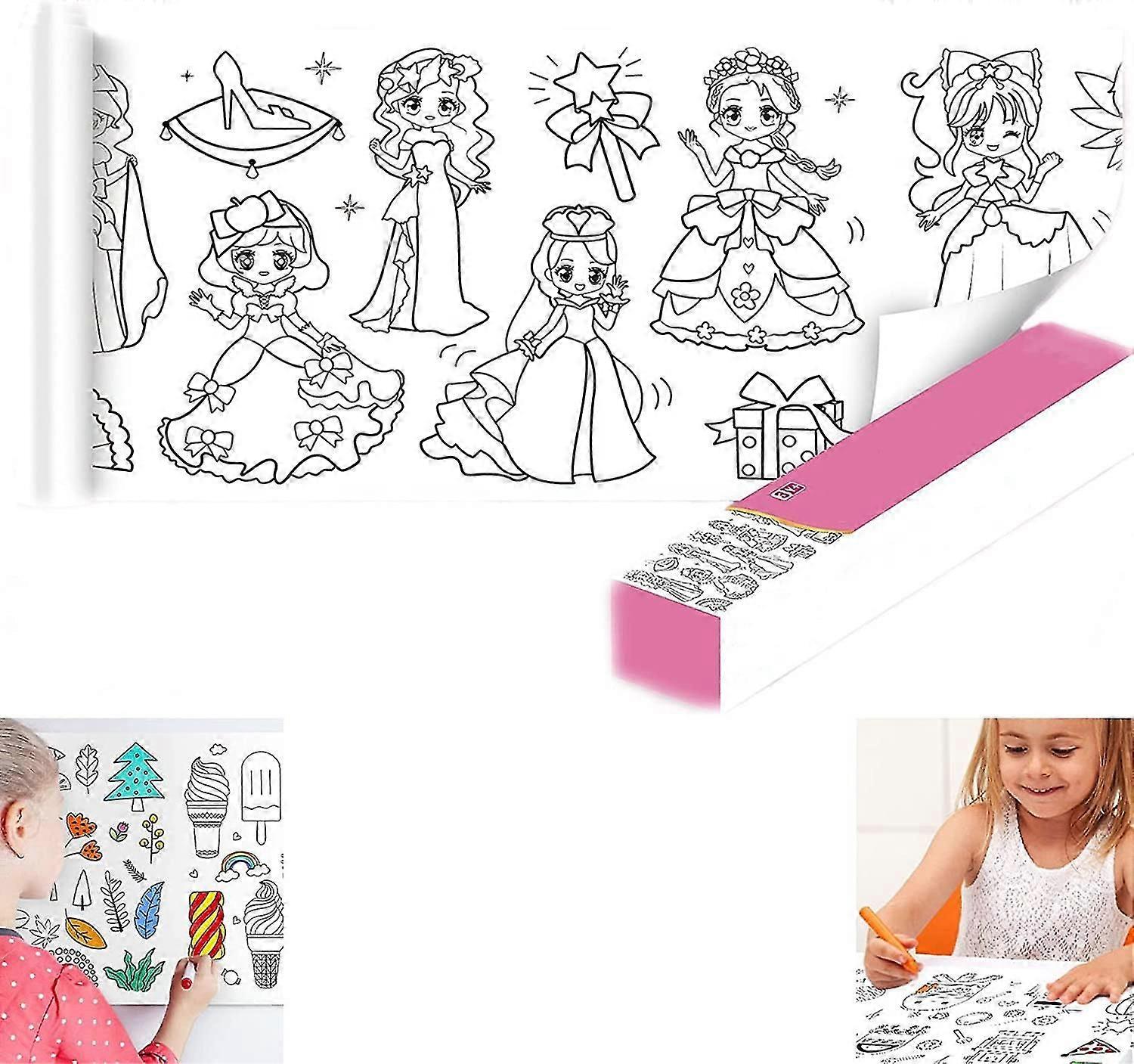 Children's Drawing Roll, Coloring Paper Roll For Kids, Sticky Color ...