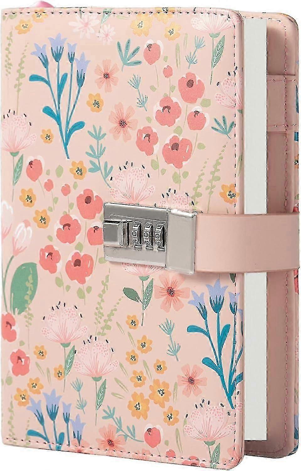 Diary With Lock, Flower And Butterfly Journal, Refillable Pu Leather ...