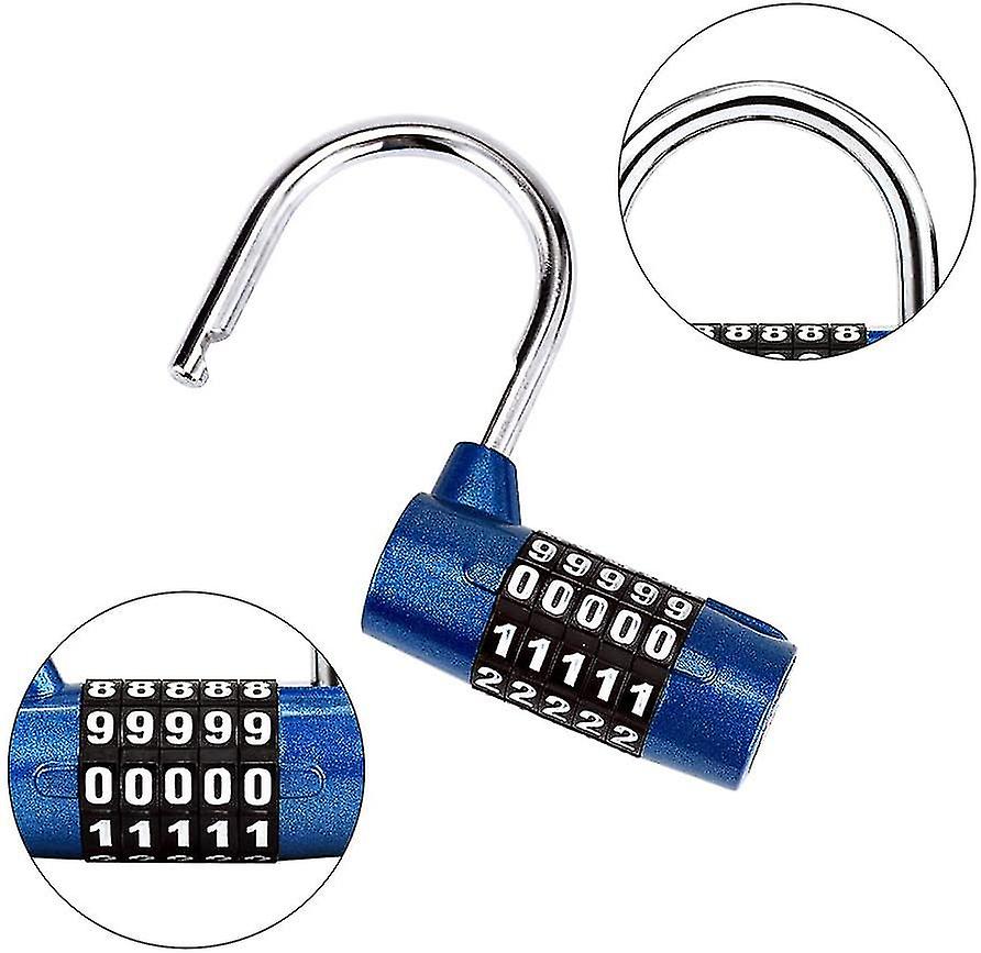 5 Digit Combination Padlock, Gym Padlock, Can Be Reset Combination ...