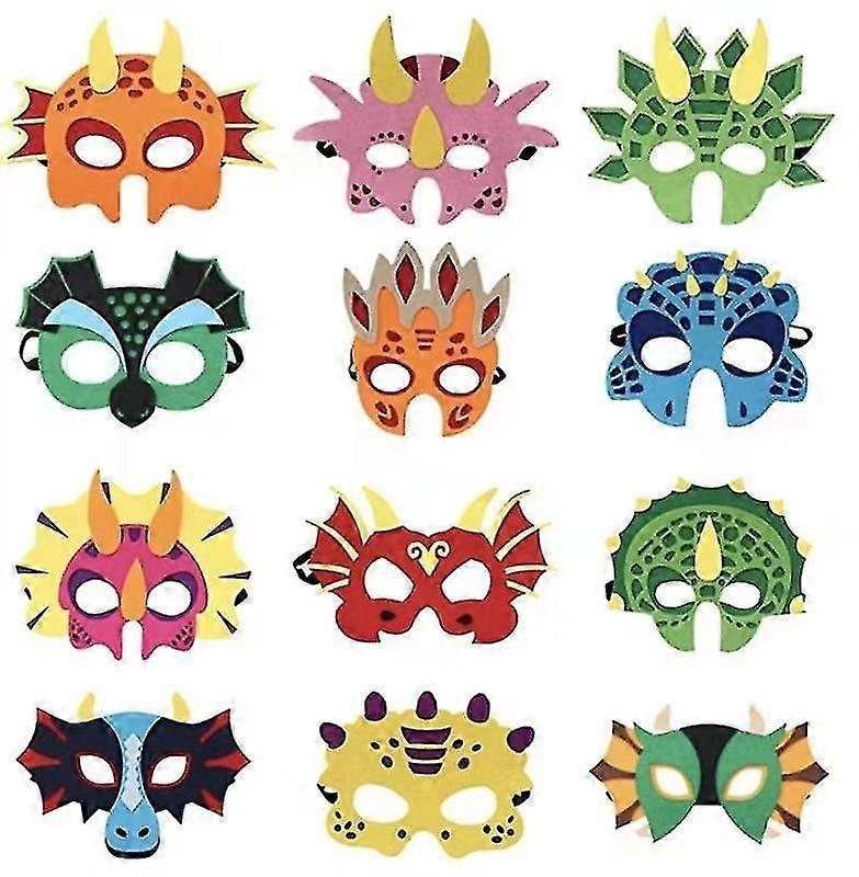 12pcs Dinosaur Masks For Kids,dinosaur Party Masks Dino Mask Masquerade ...