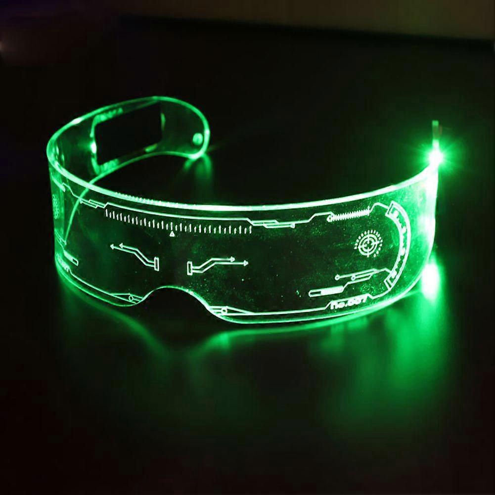 LED Light Up 7 Color Clear Lenses Visor Glasses Goggles Cyberpunk Rave ...