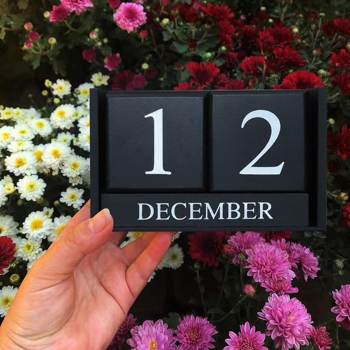 Træblok kalender retro evig blok europæiske chic terning kalender måned ...