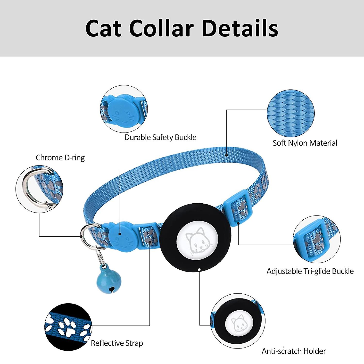 Collar, For Air Tag Collar With Safety Buckle And Bell, Reflective ...