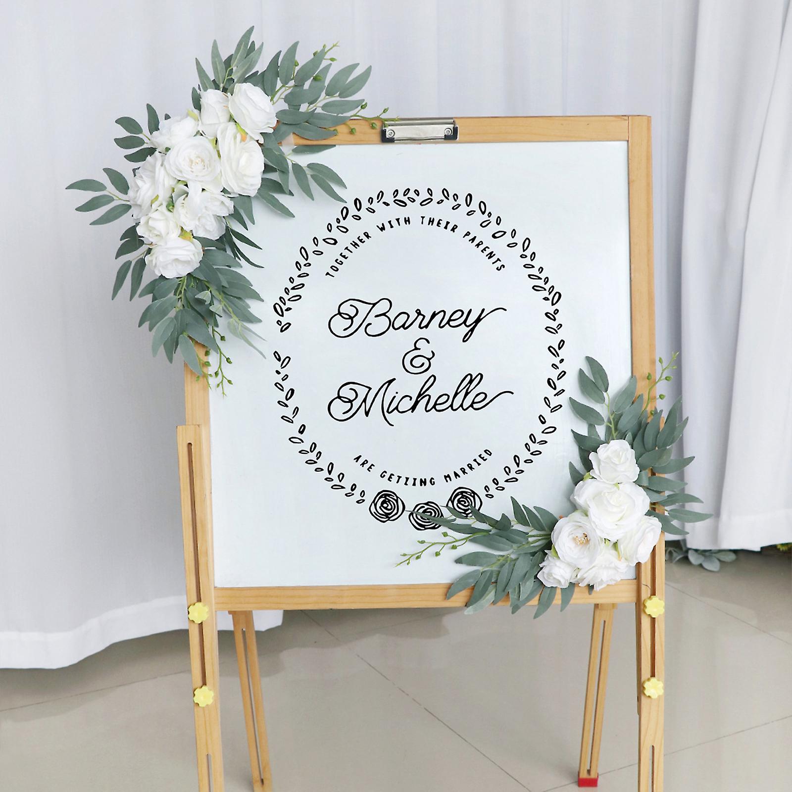 Artificial Flower Swag 20'' Wedding Arch Decor 2pcs Rose Flower Swag ...