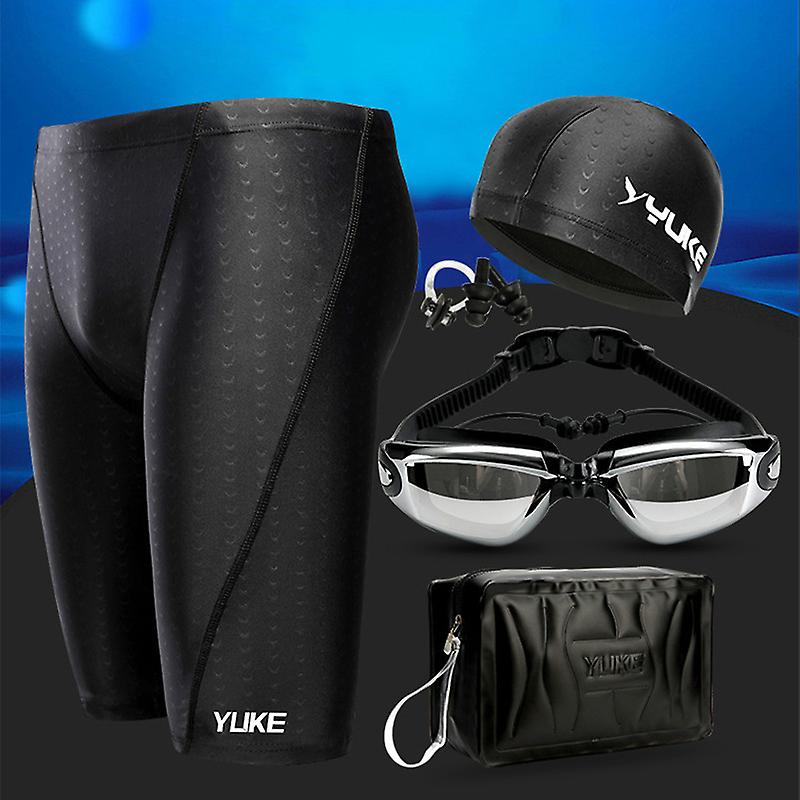 Men Swimming Shorts Waterproof Competition Swim Equipment Goggles with Ear-plug Cap Case Trunks ...