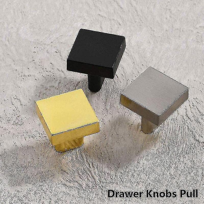 Set Of 10 Black Door Knobs Solid Brass Square Cabinet Knobs Vintage Kitchen Cabinet Knobs With ...