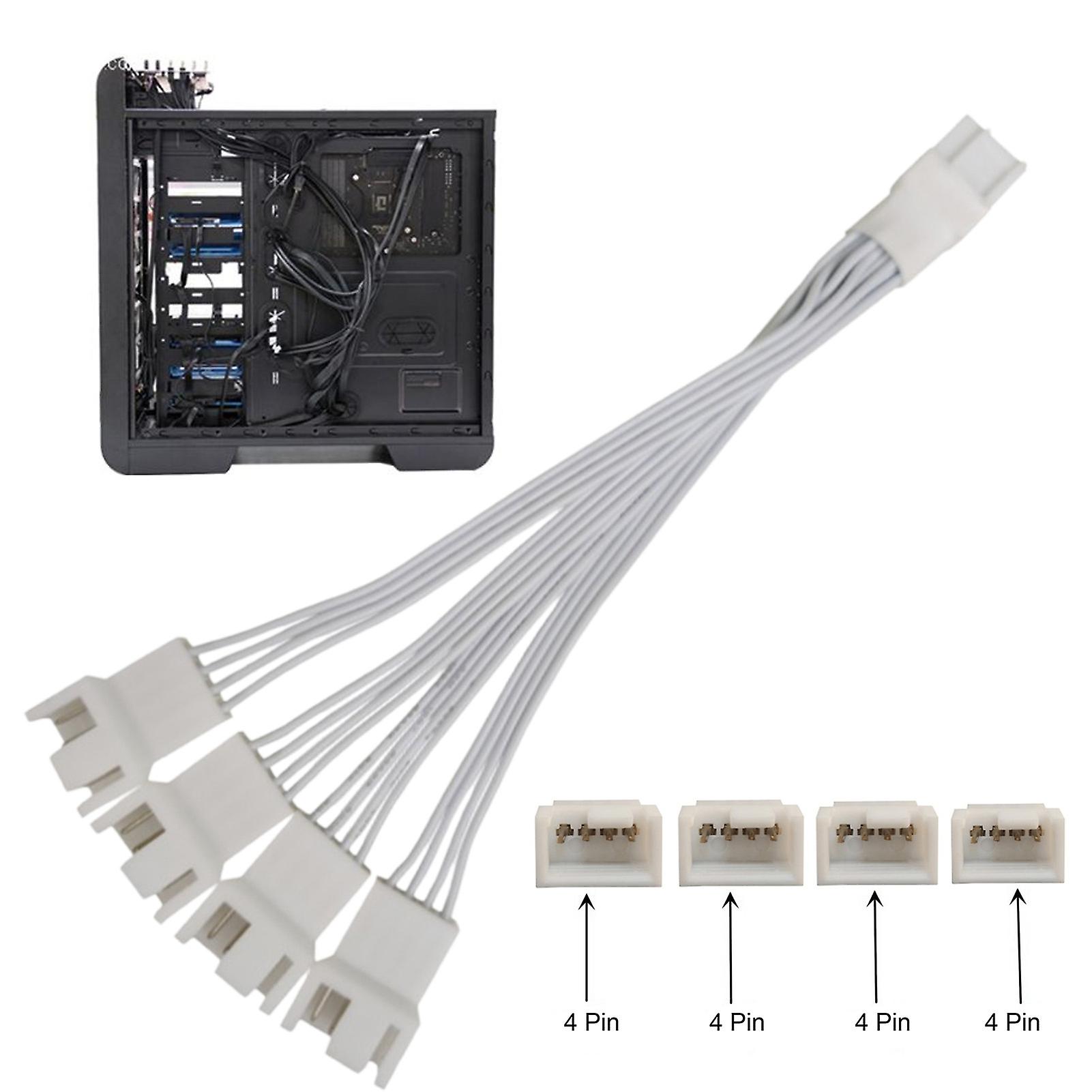 PWM Fan Splitter 4 Pin Adapter Cable Computer CPU Fan Splitter PC 4 Pin ...