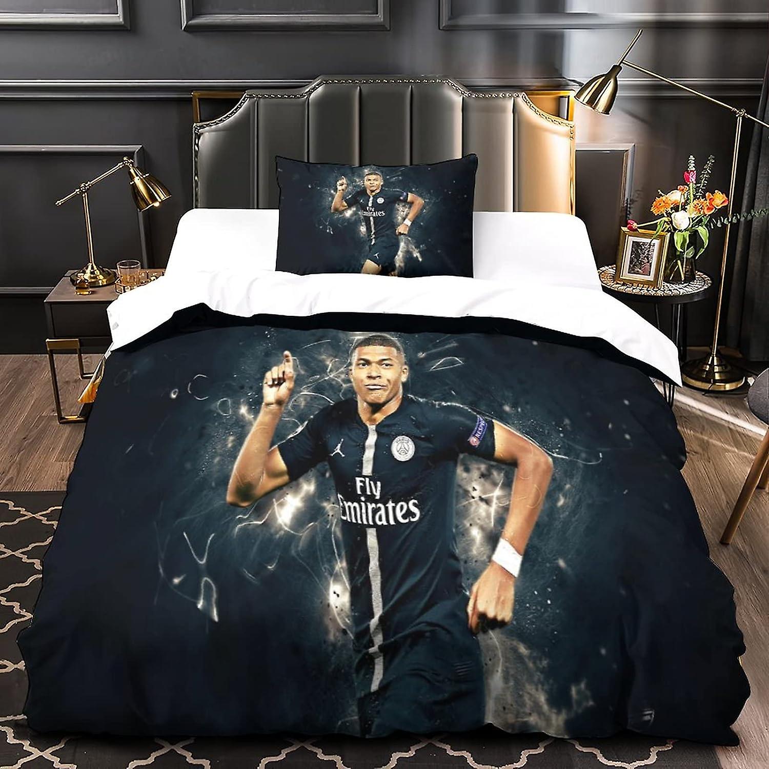 World Cup Duvet Cover Football Superstar Kylian Mbappe Bedding Pieces ...