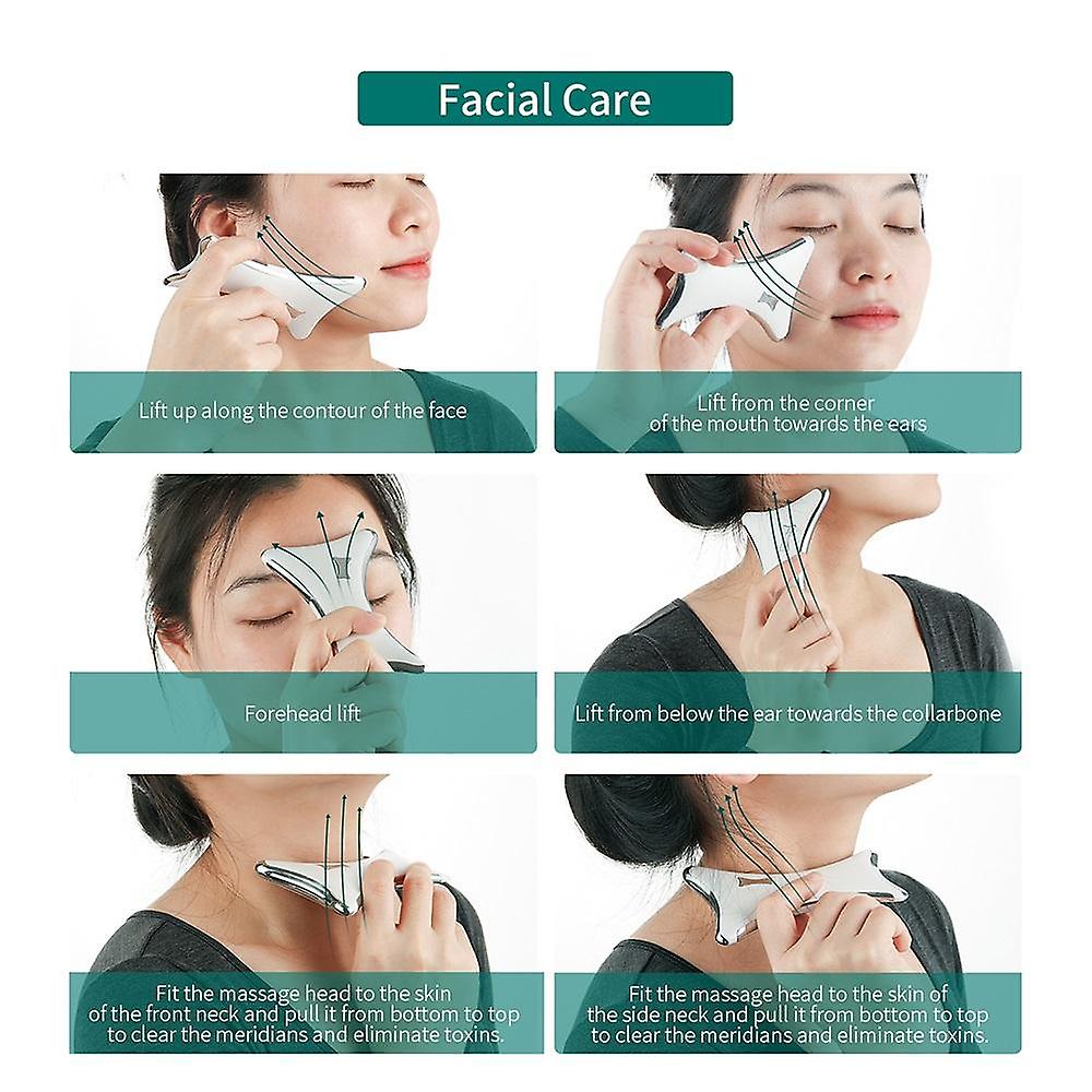 Electric Vibration Heating Face Scraping Massager Micro Current Skin ...