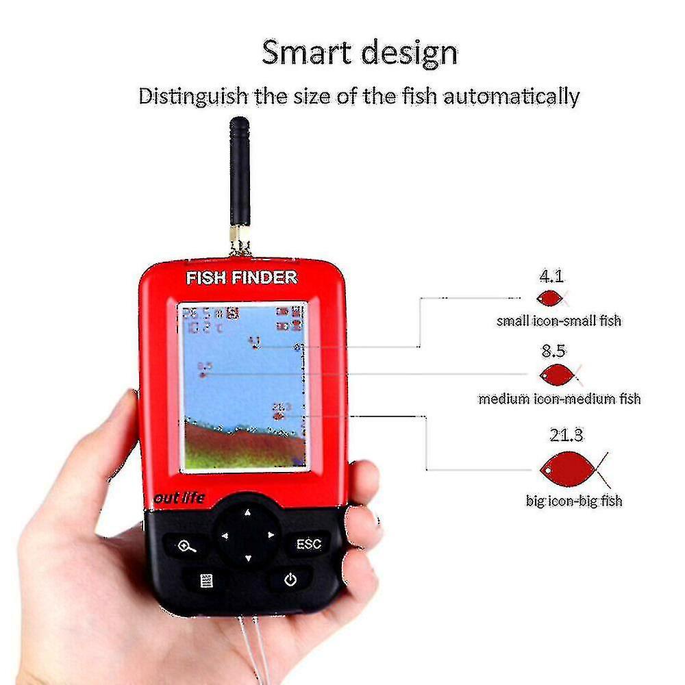 100m Portable Fish Finder Kayak Fishing Sonar Smart Wireless Alarm-In ...