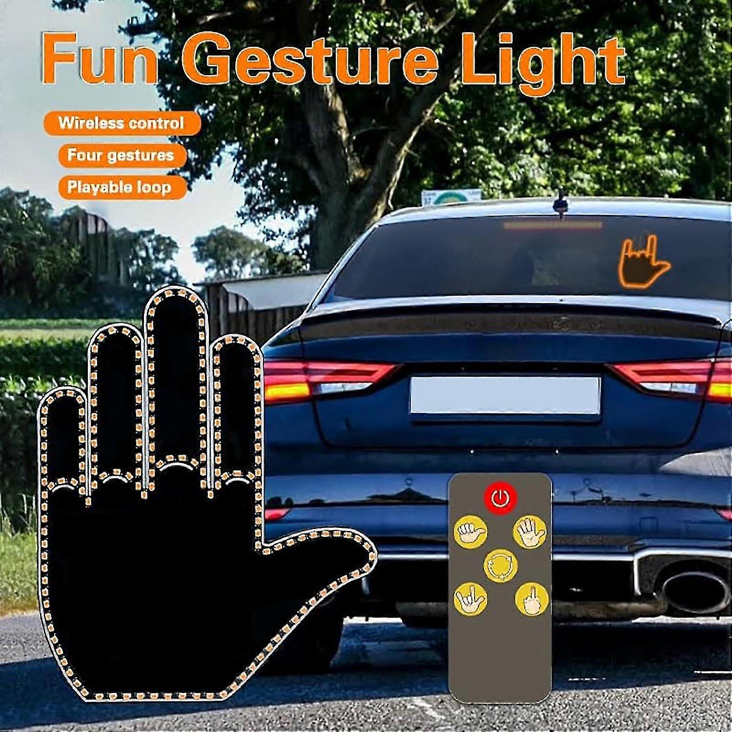 Hand Gesture Light for Car, 2024 New Gesture Finger Light with Remote ...