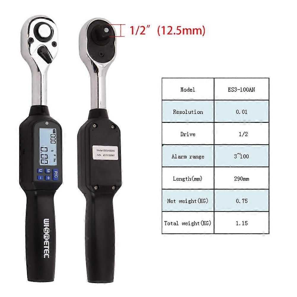 ES2-020AN 1/4 Inch Handheld Portable Digital Torque Wrench Large Screen ...
