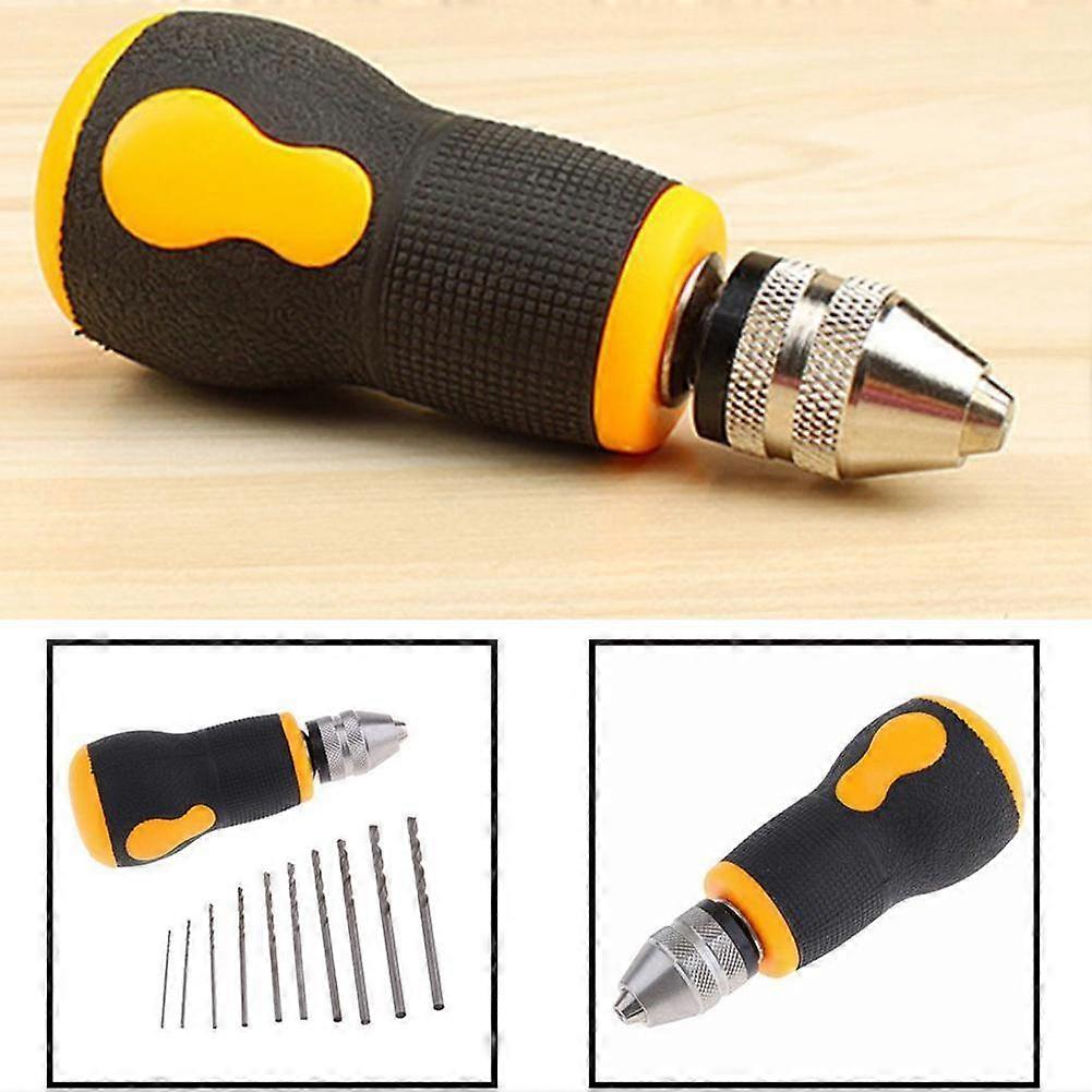 Micro Mini Portable Small Hand Drill + 10pcs Drill Tool 0.8-3.0mm Bits ...