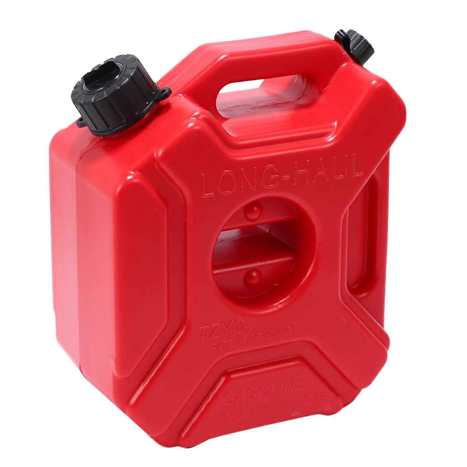 Motorcycle Red 3L Backup Fuel Tank Plastic Petrol Car Spare Container ...