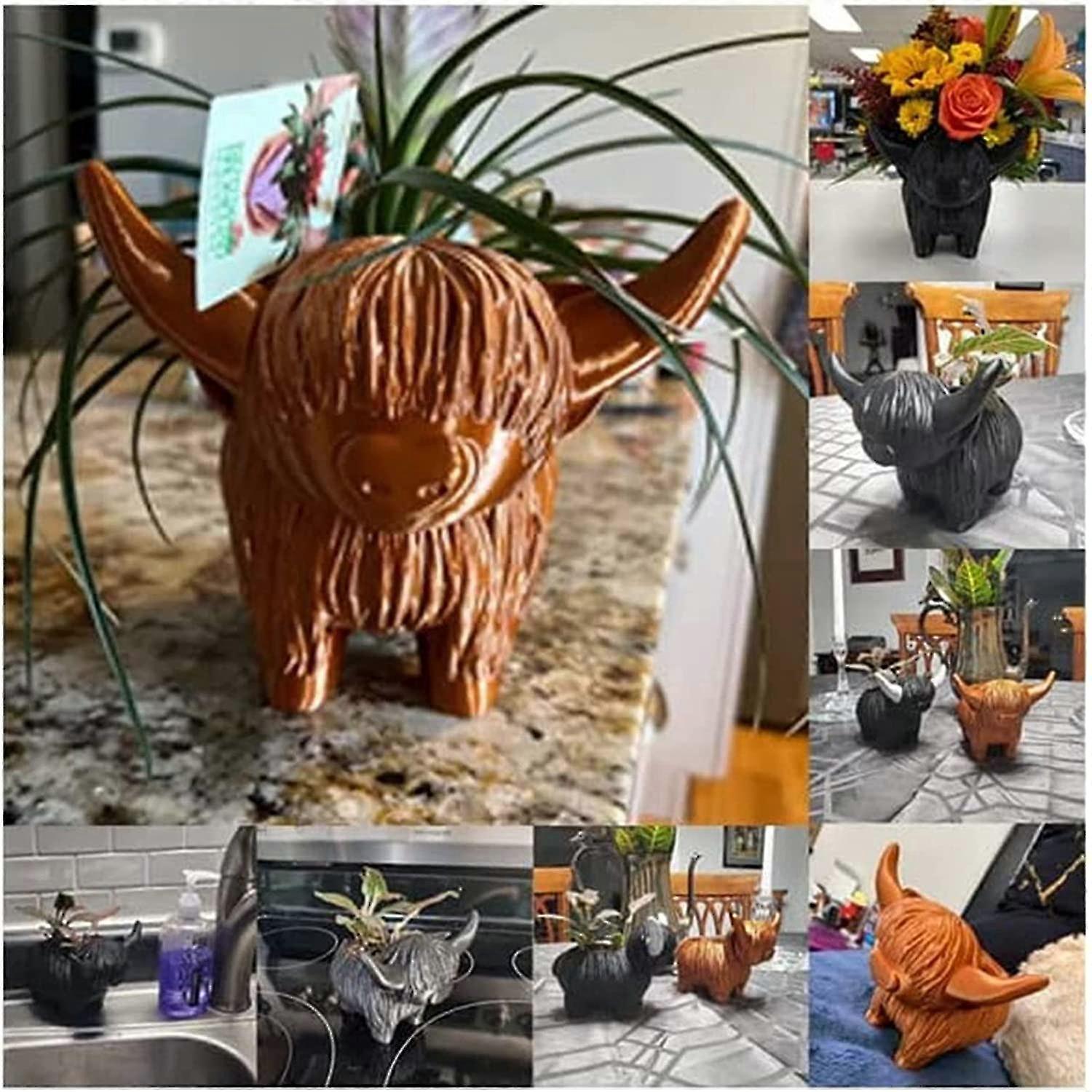 Highland Cow Planter Plant Pot For Home Garden Decor, Housewarming ...