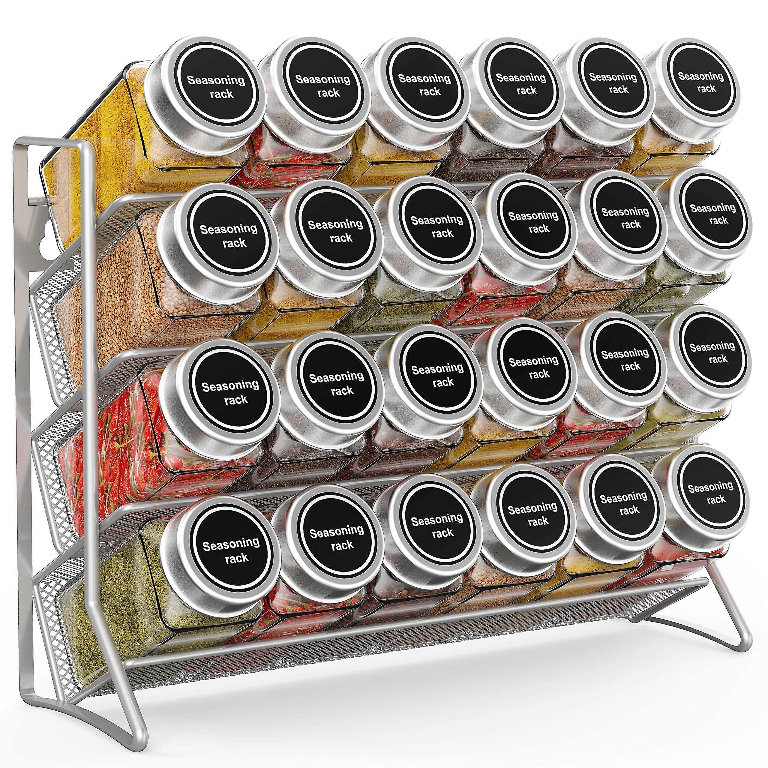 3-Tier Freestanding Spice Rack, Counter Spice Organizer, Metal Spice ...