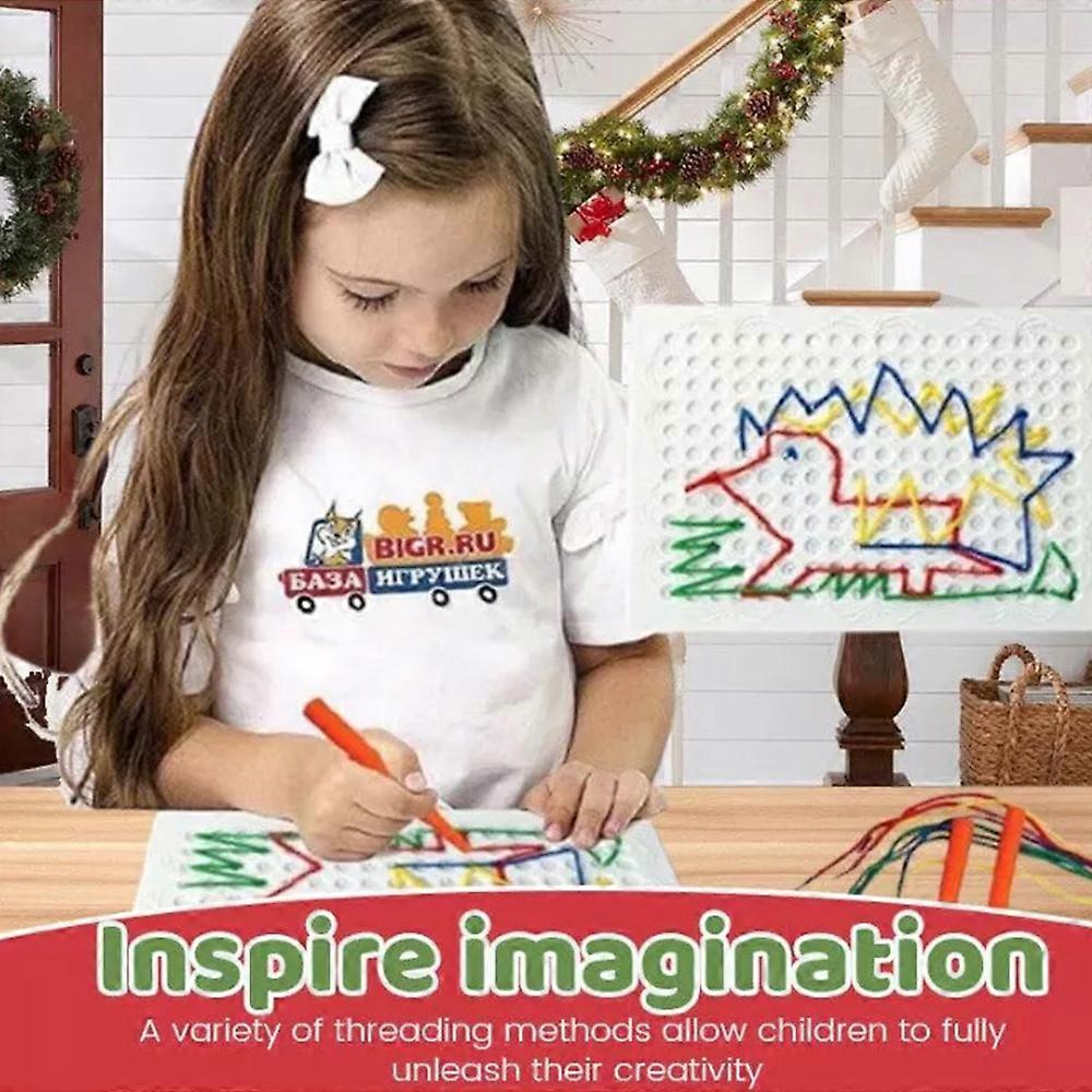 Thread Board for Kids, Sensory Thread Board, Threading Stitch Board for ...