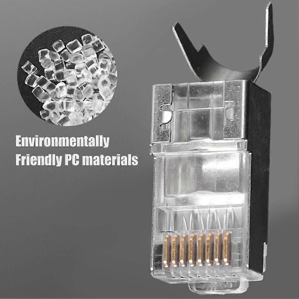 20pcs CAT7 Metal Shielded RJ45 Connector Ethernet Cable Plug CAT 7 ...