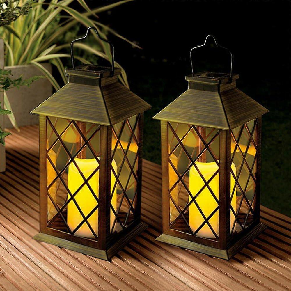 Outdoor Garden Hanging Lanterns, Realistic Candle Shapes Illuminate ...