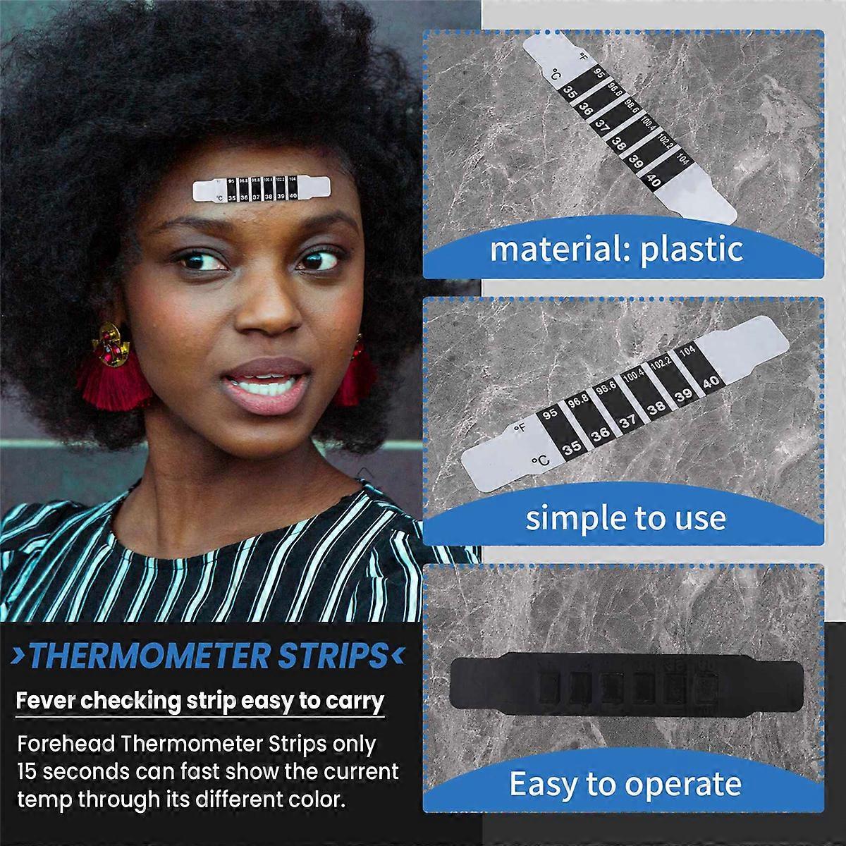 30 Pcs Forehead Thermometer Strips Adhesive Thermometer Strips Reusable ...