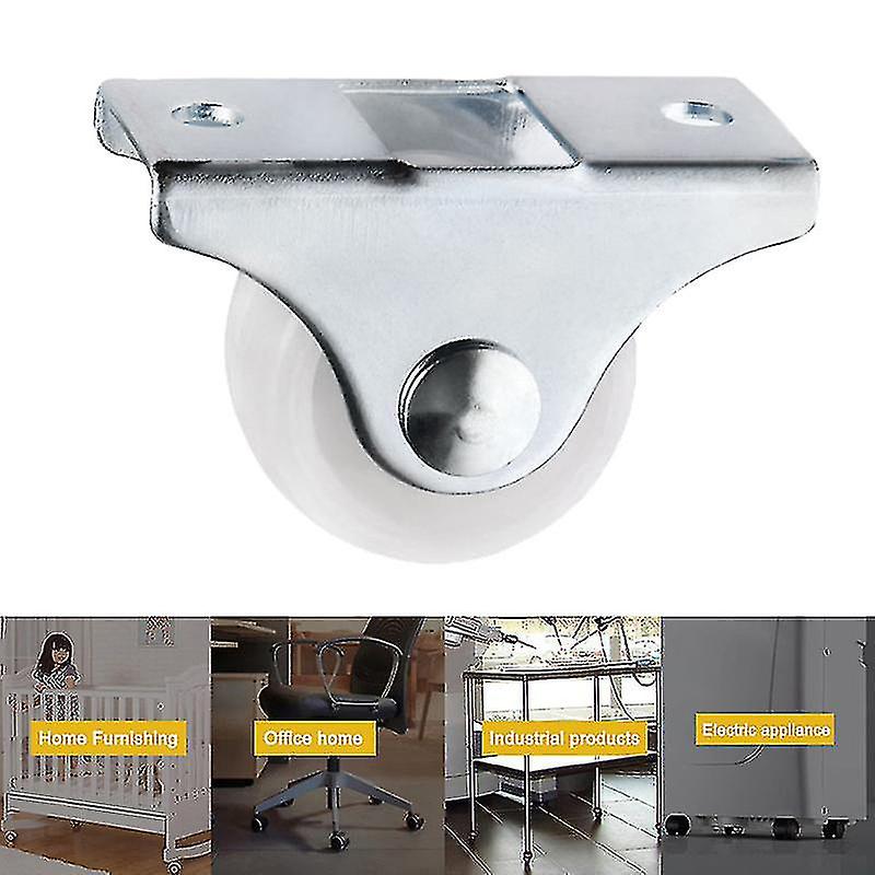 White Rail Fixed Casters Small 1-way Wheels For Furniture Plastic ...