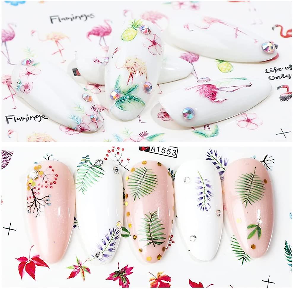 36 ark Flamingo Nail Art Sticker Dekal Vattenöverföringsklistermärke ...