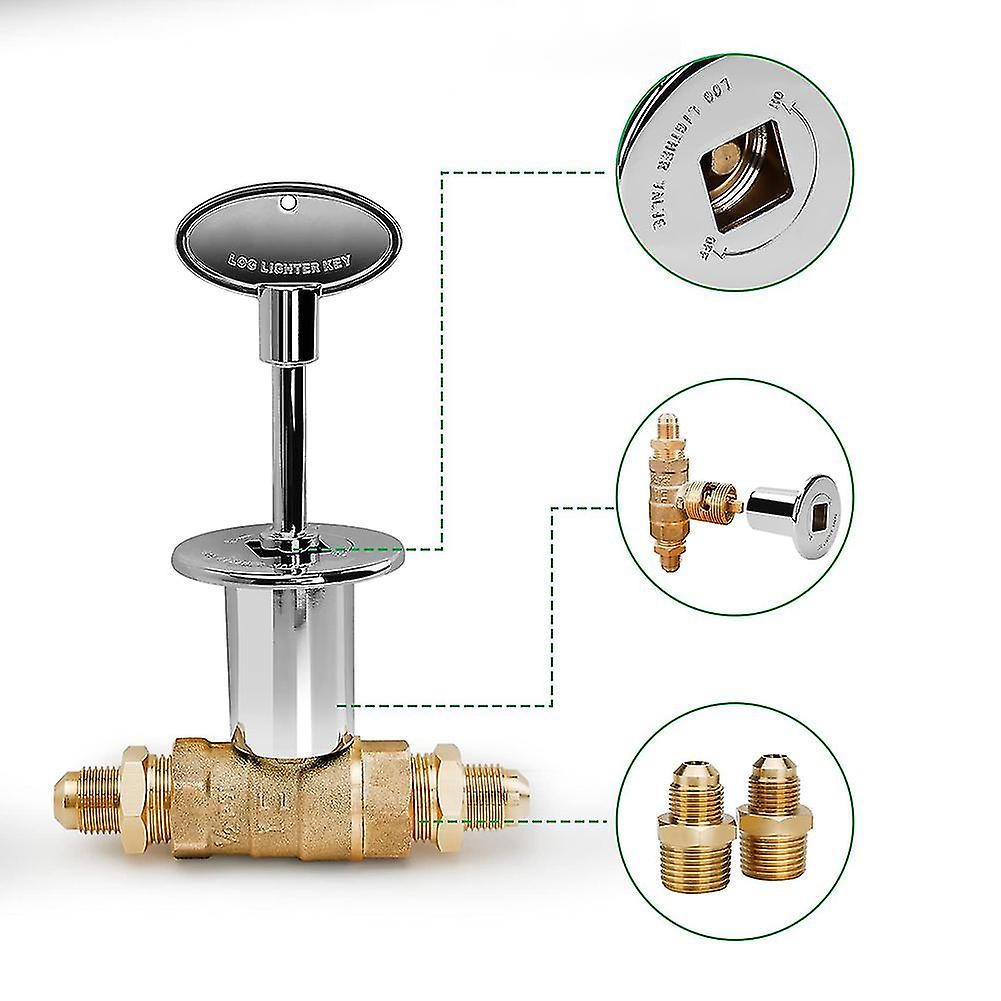 1/2-inch Straight Quarter-turn Shut-off Valve Kit For Ng Lp Gas Fire ...