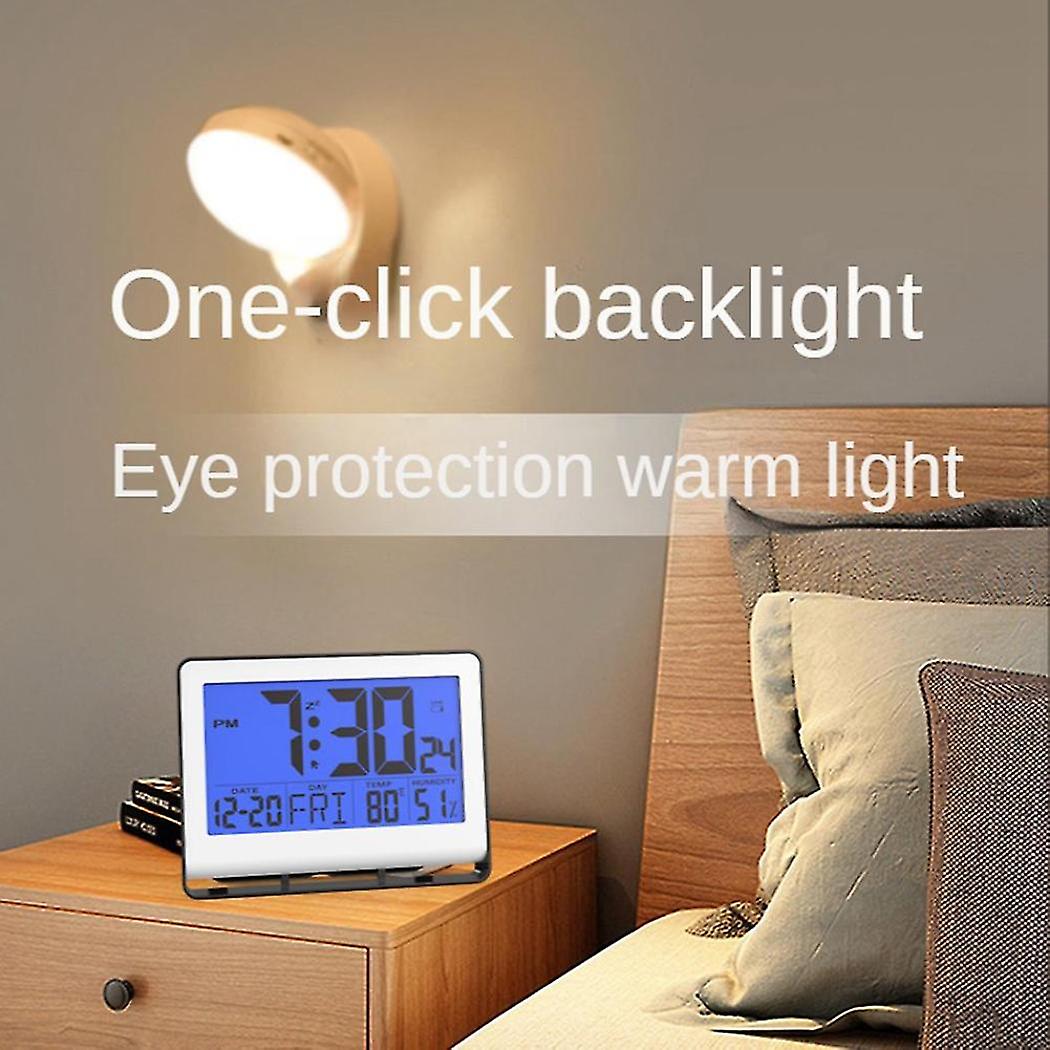 Atomic Clock With Indoor Temperature And Humidity,self-setting Digital ...