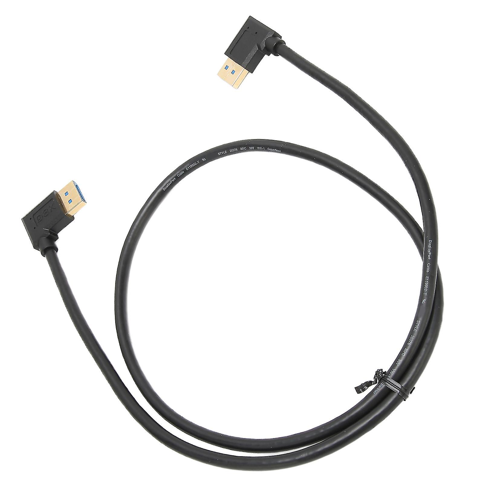 Displayport Cable 1.4 32.4Gbps 90 Degree Right Angle DP Male to DP Male ...