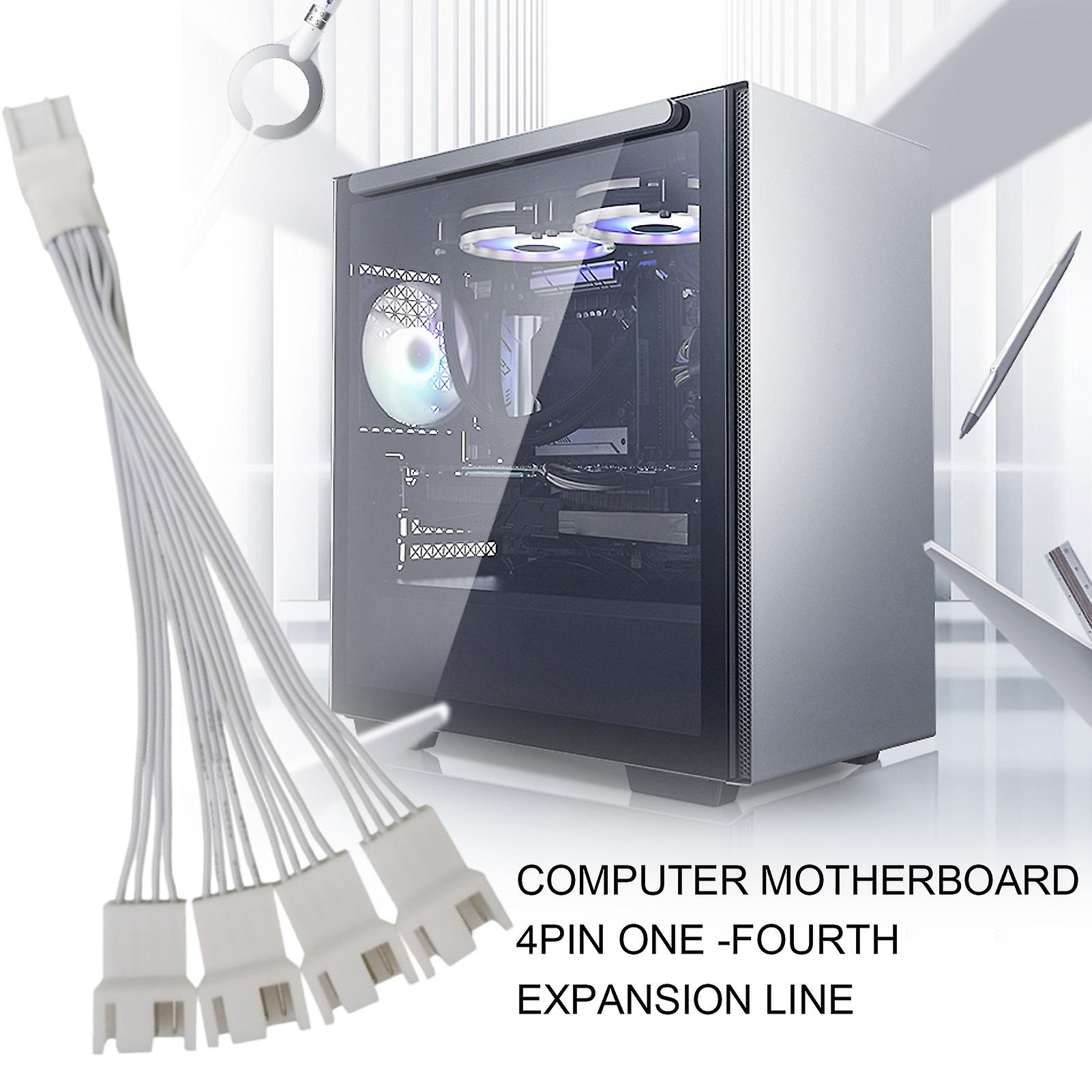 PWM Fan Splitter 4 Pin Adapter Cable Computer CPU Fan Splitter PC 4 Pin ...