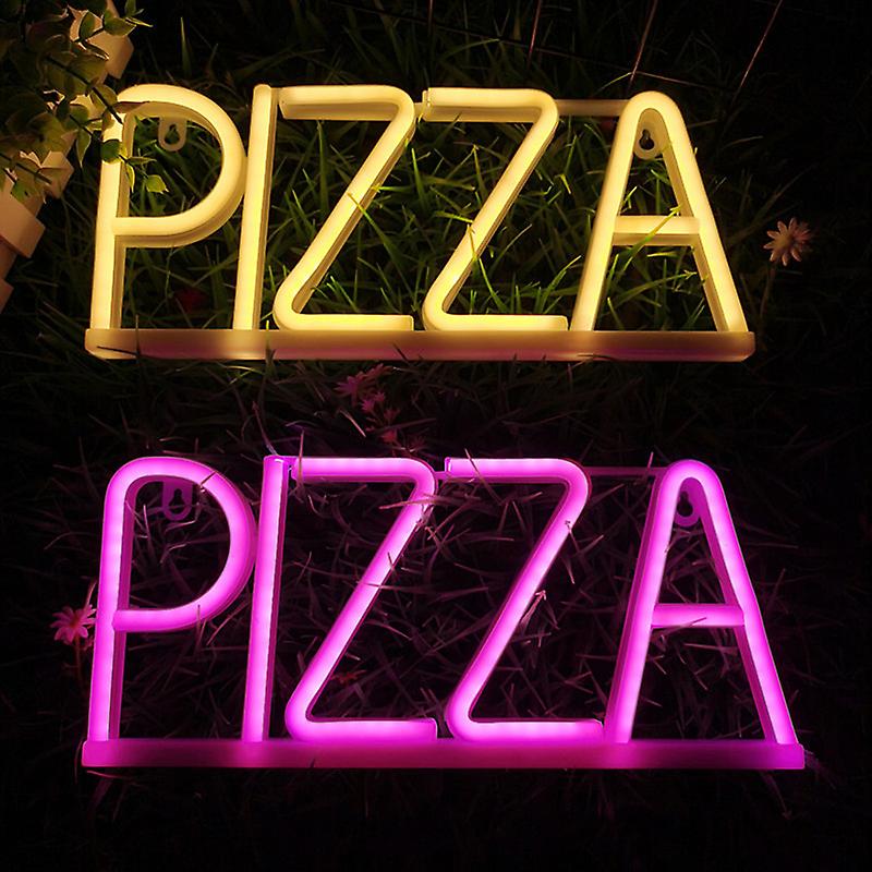 Pizza Letter Neon Sign LED Light Creative Shape Energy-saving Flicker ...