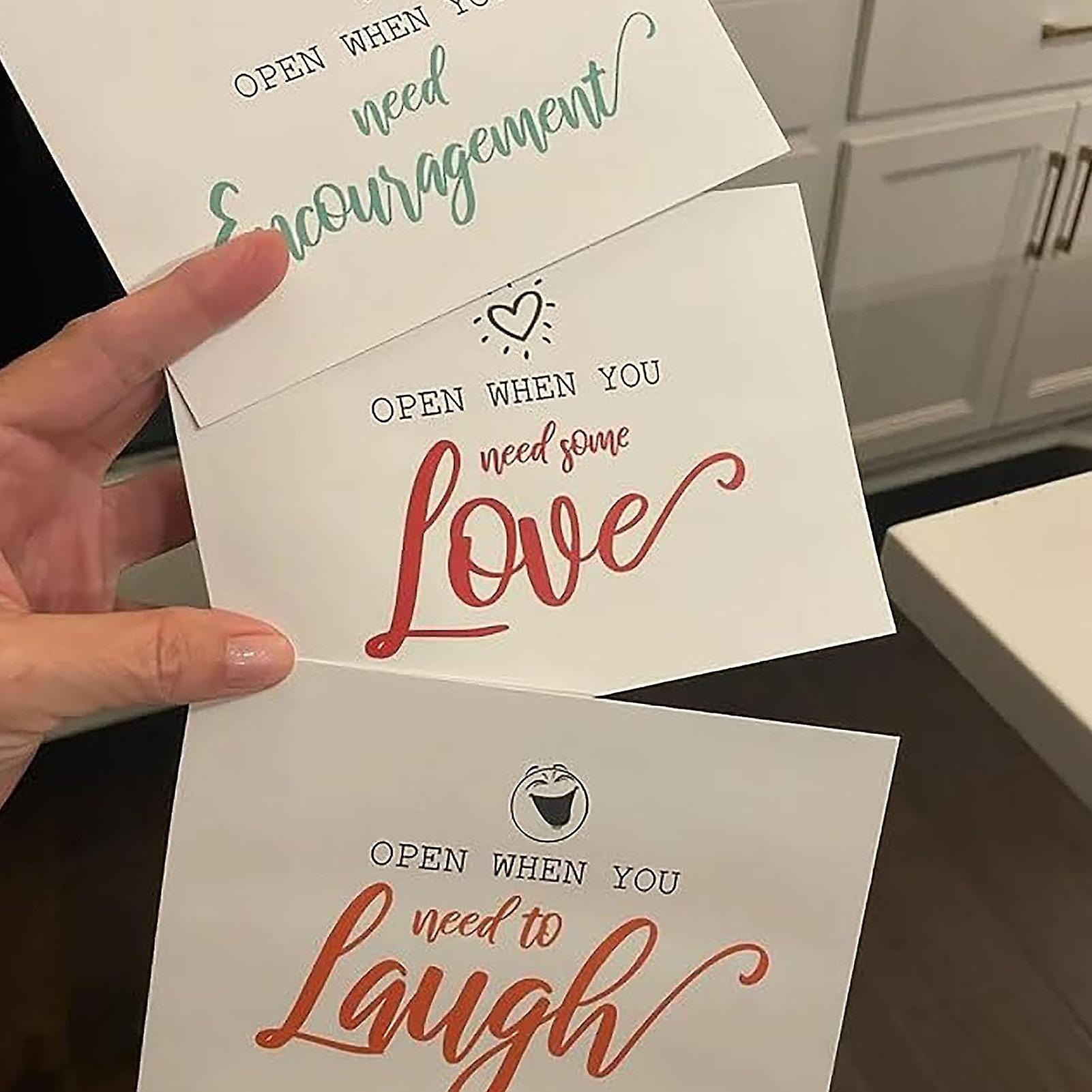 16Pcs/Set Open When Envelopes Letter Print Greeting Cards College ...