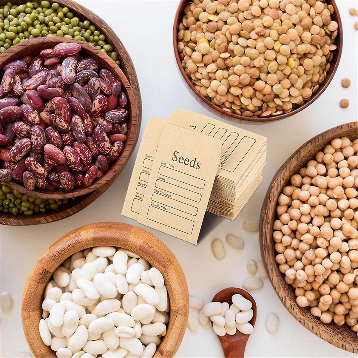 100 Pcs Seed Envelopes 3.54 x 2.36 Inch Brown Kraft Paper Seed Packets ...