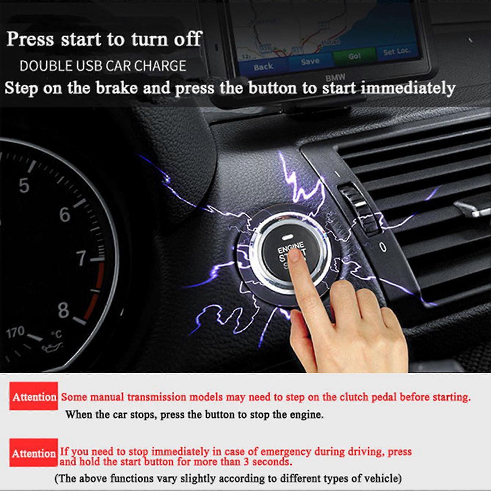12V less Car Key Systems Key blade Entry System Start And Stop Buttons ...