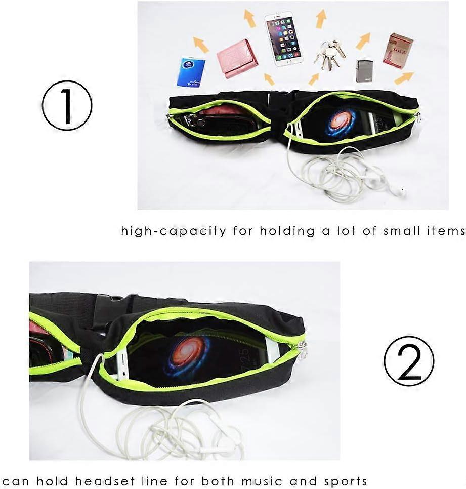 2 Pack Running Belt, Adjustable Elastic Band with 2 Expandable Pockets ...