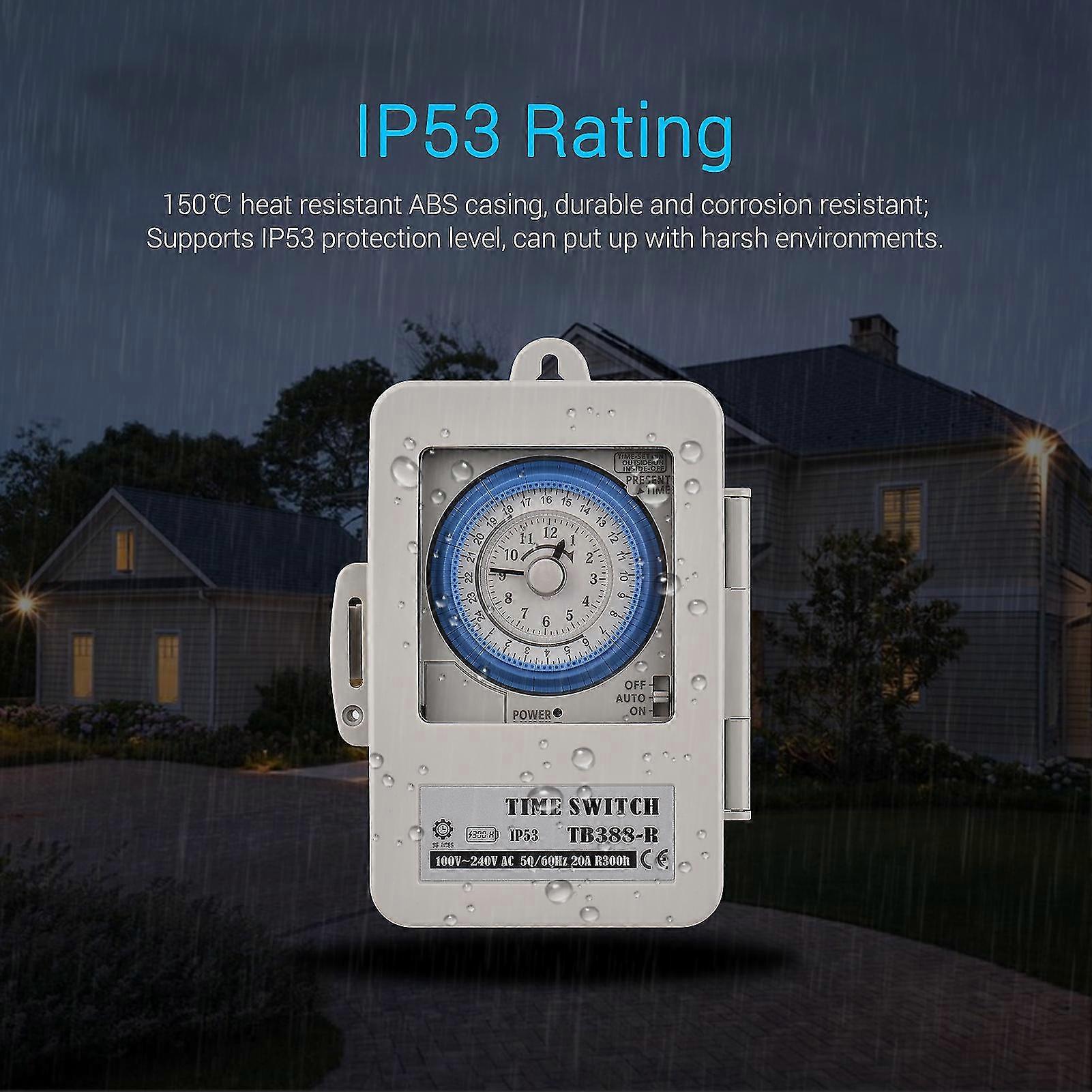Mechanical 24 Hours Timer Switch IP53 Rating Programmable Electrical ...
