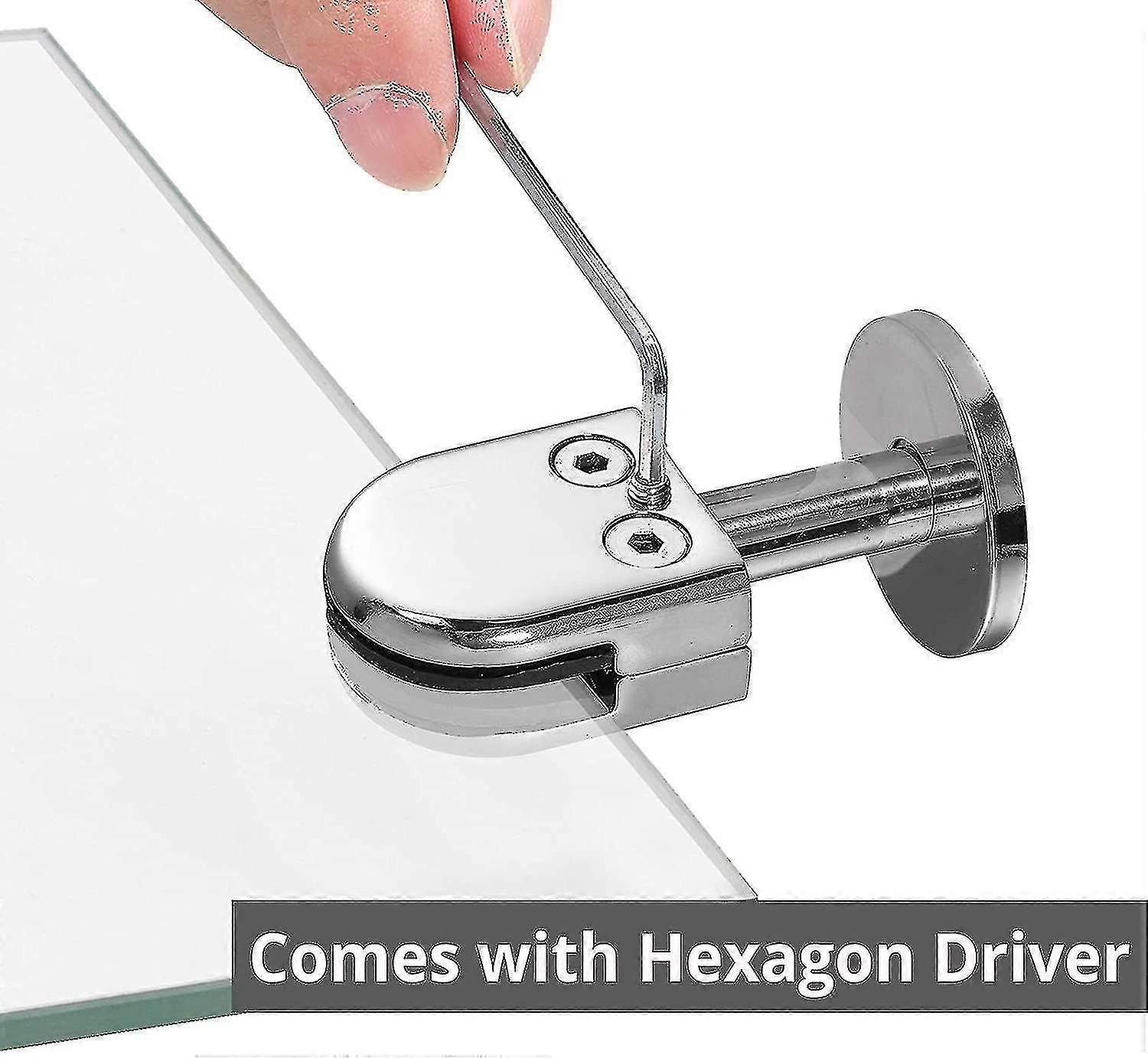 Glass Clamps 4 Pcs 304 Stainless Steel Glass Bracket Adjustable Glass ...