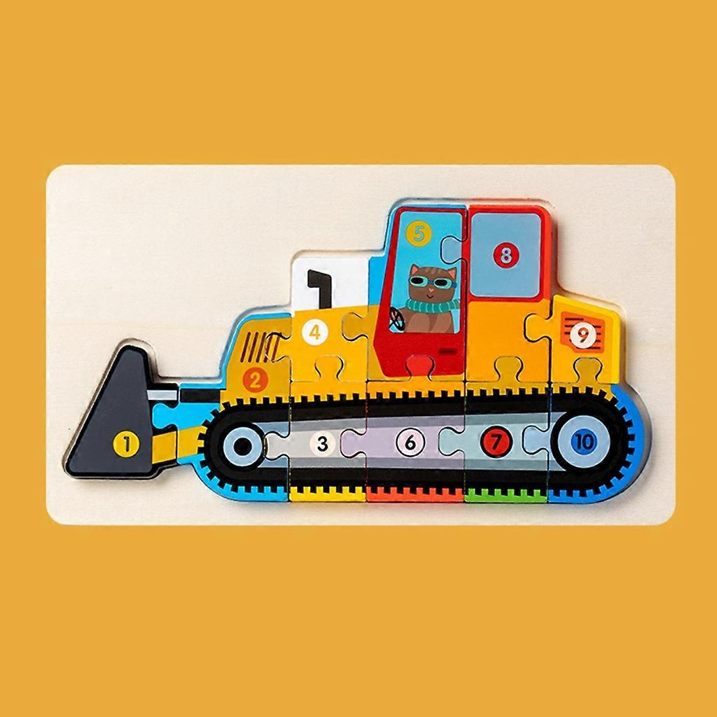 Wooden Puzzles For Kid Construction Vehicle Puzzle Wooden Jigsaw Puzzle ...