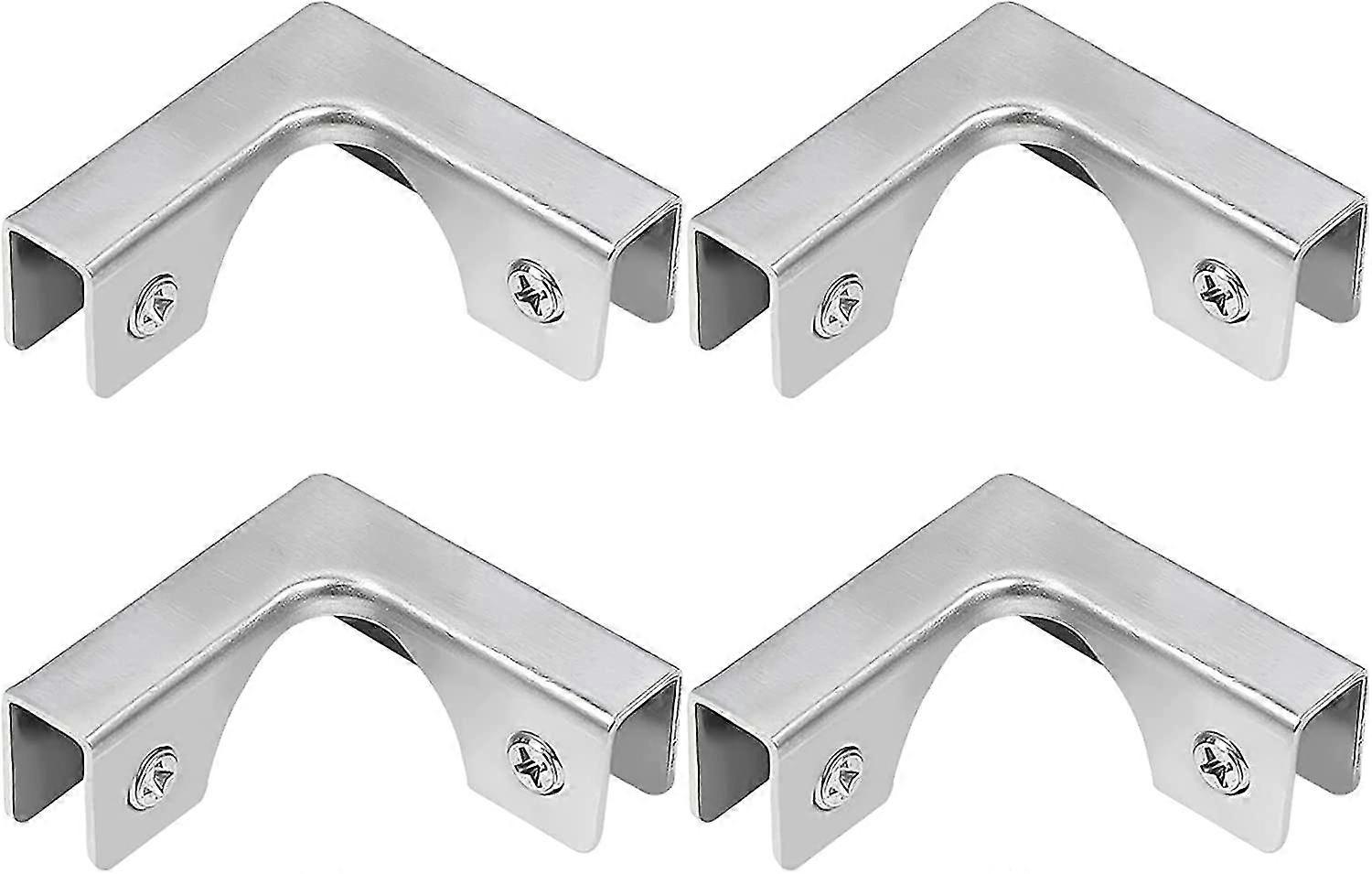 Glass Clamp, 4pcs Of Stainless Steel L-shape Glass Connectors, Right ...