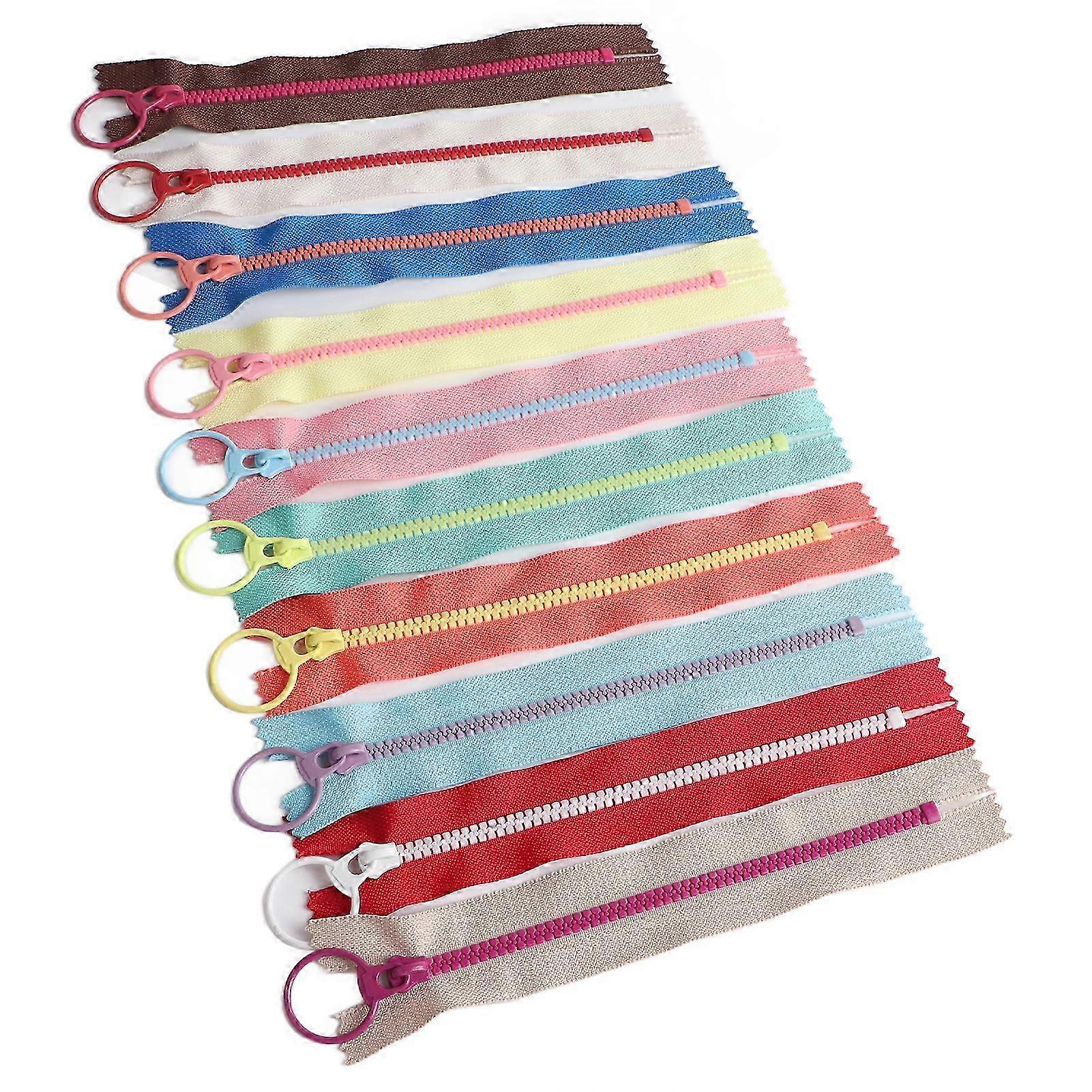 10Pcs Colorful Zippers 5.9in Long Contrast Color Durable Resin Fabric ...