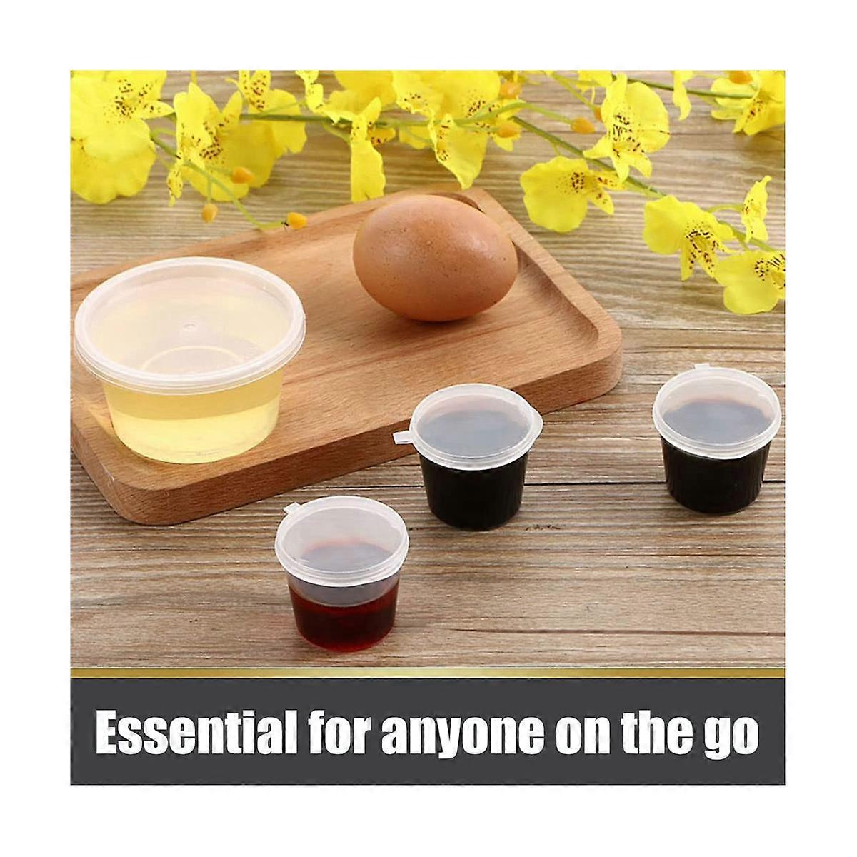 100 Pieces Small Plastic Containers with Lids, 25Ml Small Sauce Pots ...