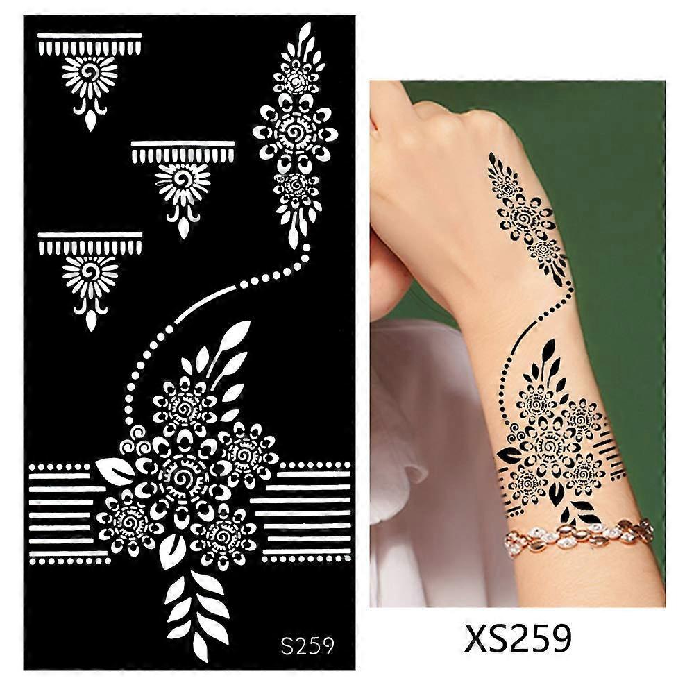 Temporary Tattoo Stencil - 8 Sheets Henna Tattoo Template for Hand ...