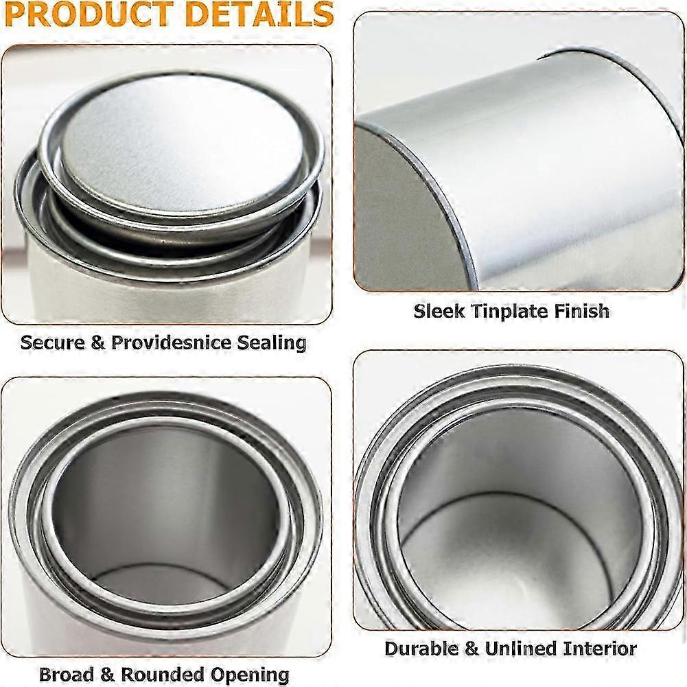 12 Pack Empty Paint Cans with Lids 0.4 Quart Tin Unlined Paint Bucket ...
