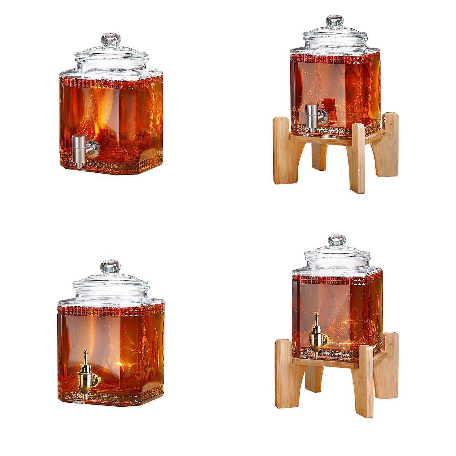 Glass Drink Dispenser w/ Copper/Stainless Steel Spigot & Lid for ...