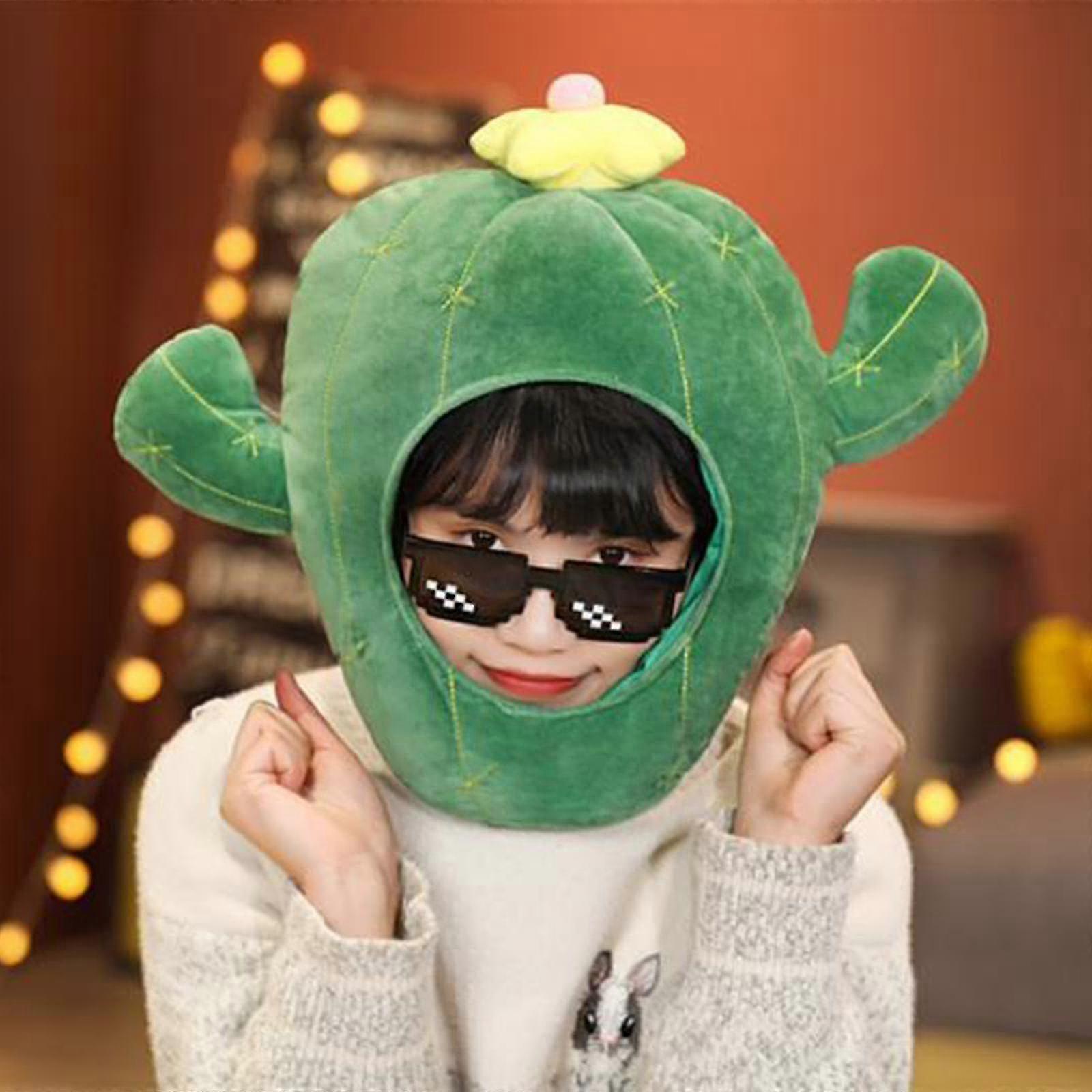 Cartoon Funny Adorable Plush Cactus Hat Cosplay Costume Dress Up Hat ...