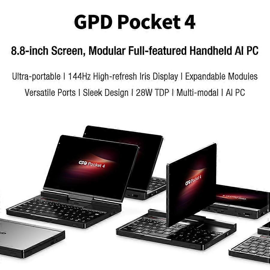 GPD Pocket 4 Handheld Gaming PC, 32GB+2TB, 8.8 inch Windows 11 Home AMD ...