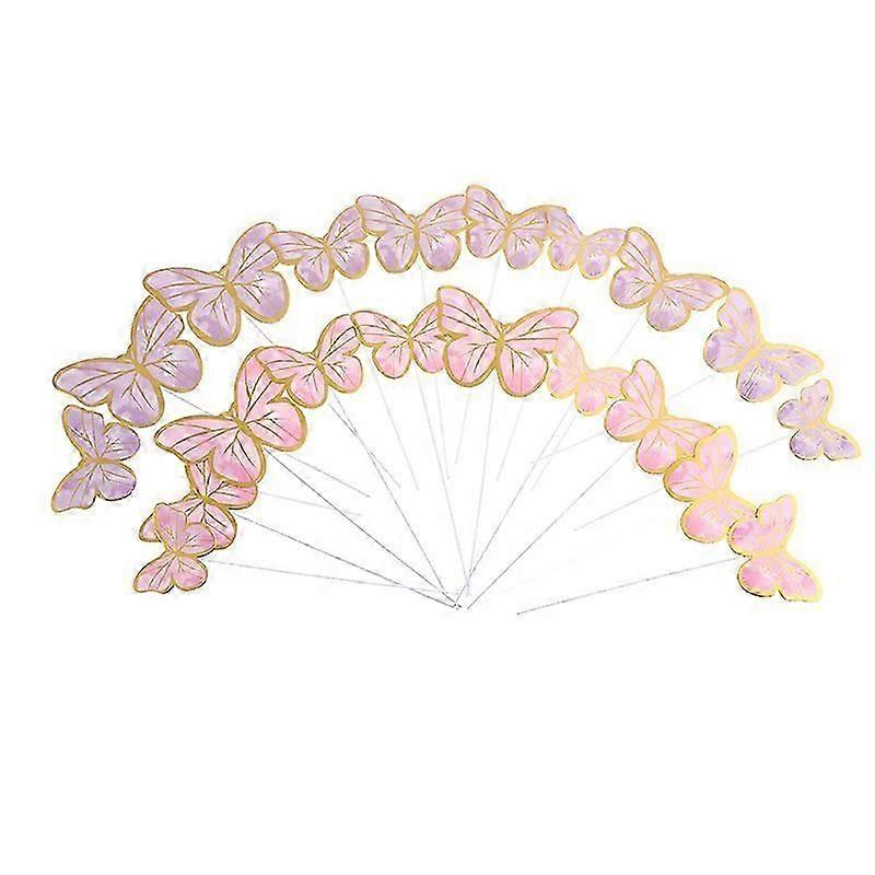 Apply 10 Pcs 3D Pink Butterfly Cake Toppers Birthday Party Cake ...