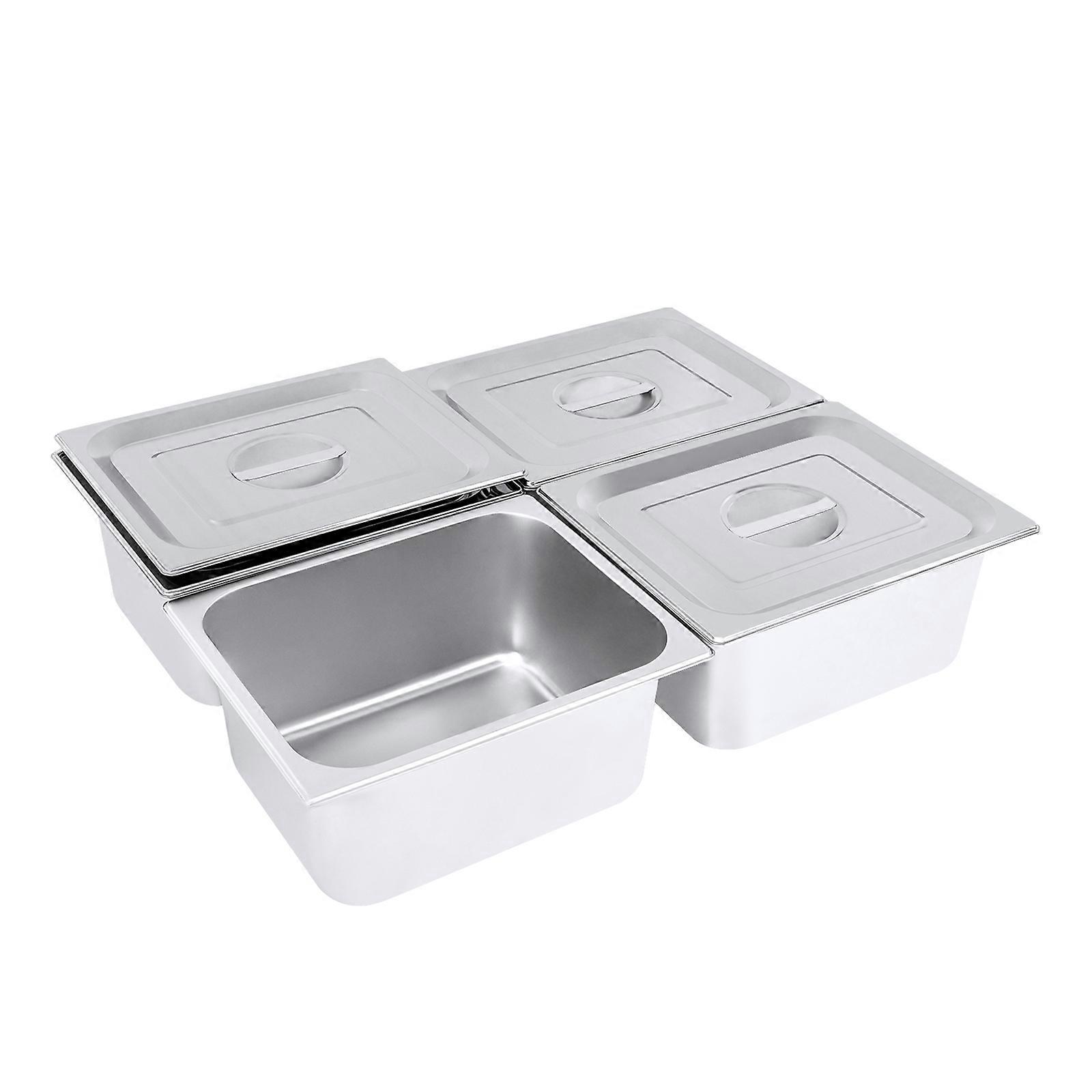 4 Packs Stainless Steam Hotel Pan Hotel Pan Anti Jam Steam Table Pan ...