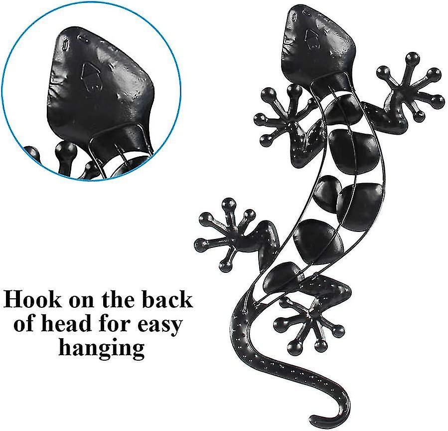 Metal Gecko Outdoor Wall Decor Lizard Garden Art Hanging Decorations ...
